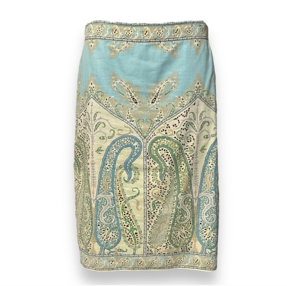 Elie Tahari | Skirts | Tahari Cotton Paisley Print Pencil Skirt | Poshmark